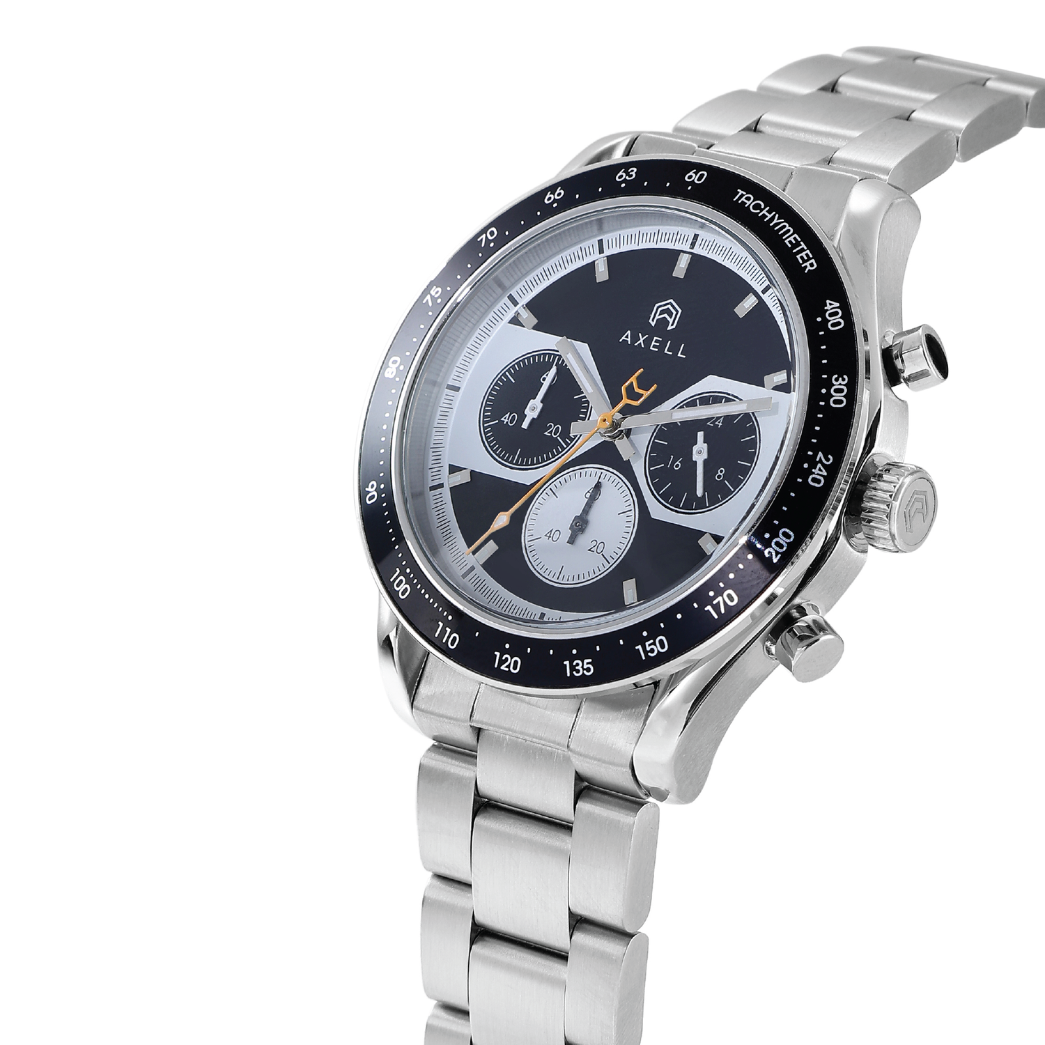 Pitstop Luxury Watch Reverse Panda Steel Strap Racing Timepiece ...