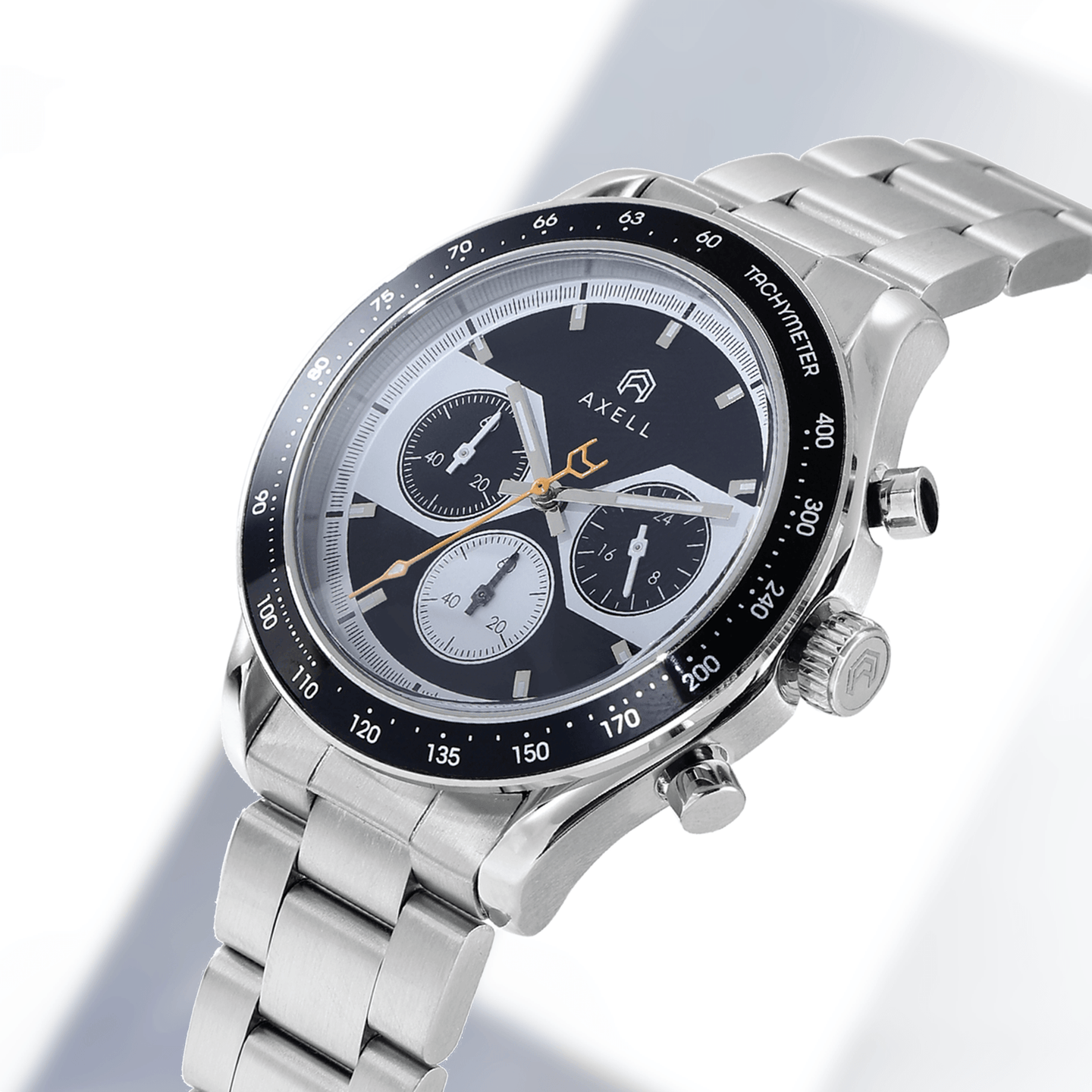 Pitstop Luxury Watch Reverse Panda Steel Strap Racing Timepiece ...